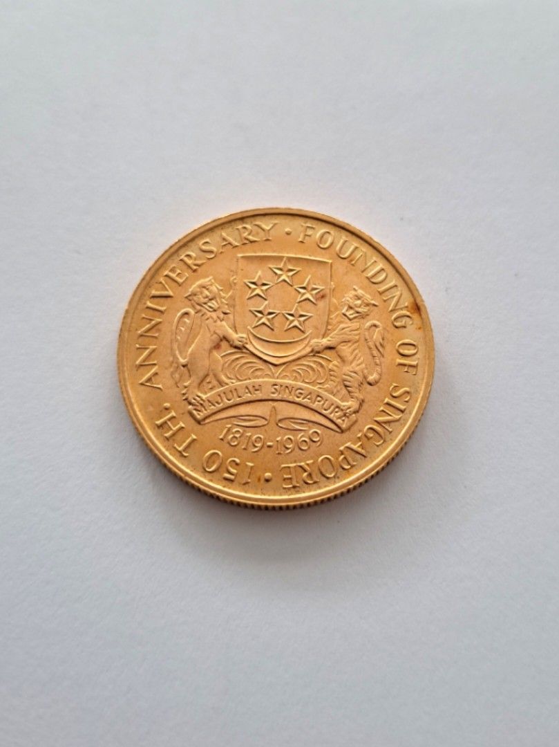 $150 Gold coin. 150th Anniversary of the Founding of Singapore. 1819 ...