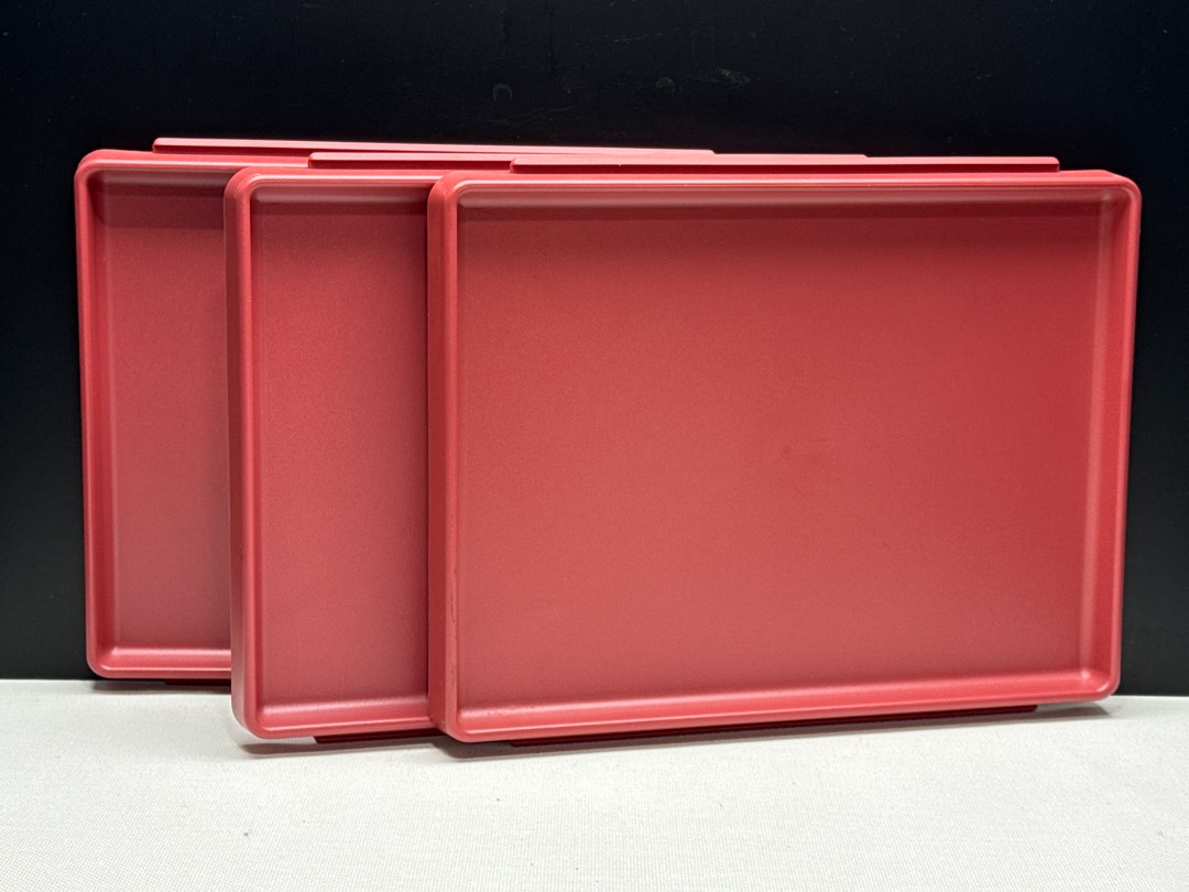 3-pc SINGAPORE AIRLINES HALF SIZE MAROON MELAMINE SERVING TRAY ...
