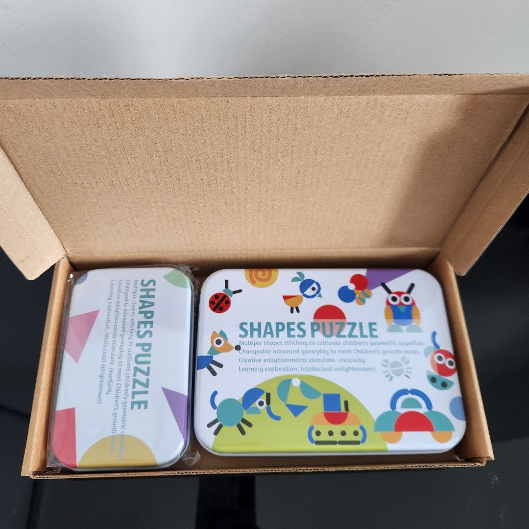 96PCS/SET Wooden Pattern Blocks Tangram Shape Puzzles Sorting Stacking ...