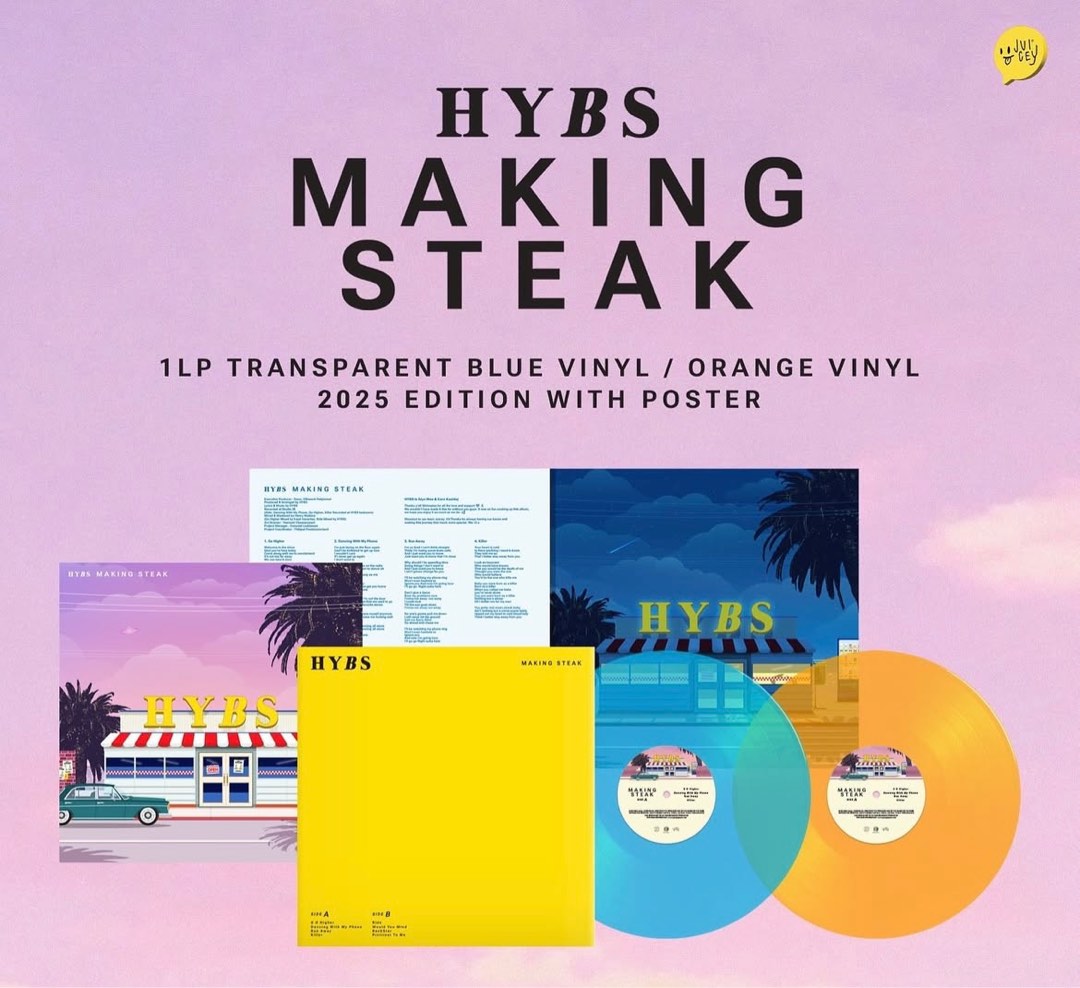(訂) Hybs : Making Steaks 藍膠橙膠黑膠唱片 泰國樂隊 transparent blue orange 2025 version vinyl LP, 興趣及遊戲, 音樂 ...