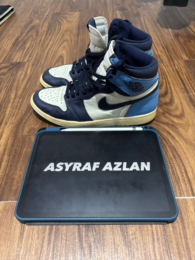 Air Jordan 1 Obsidian, Men's Fashion, Footwear, Sneakers on Carousell
