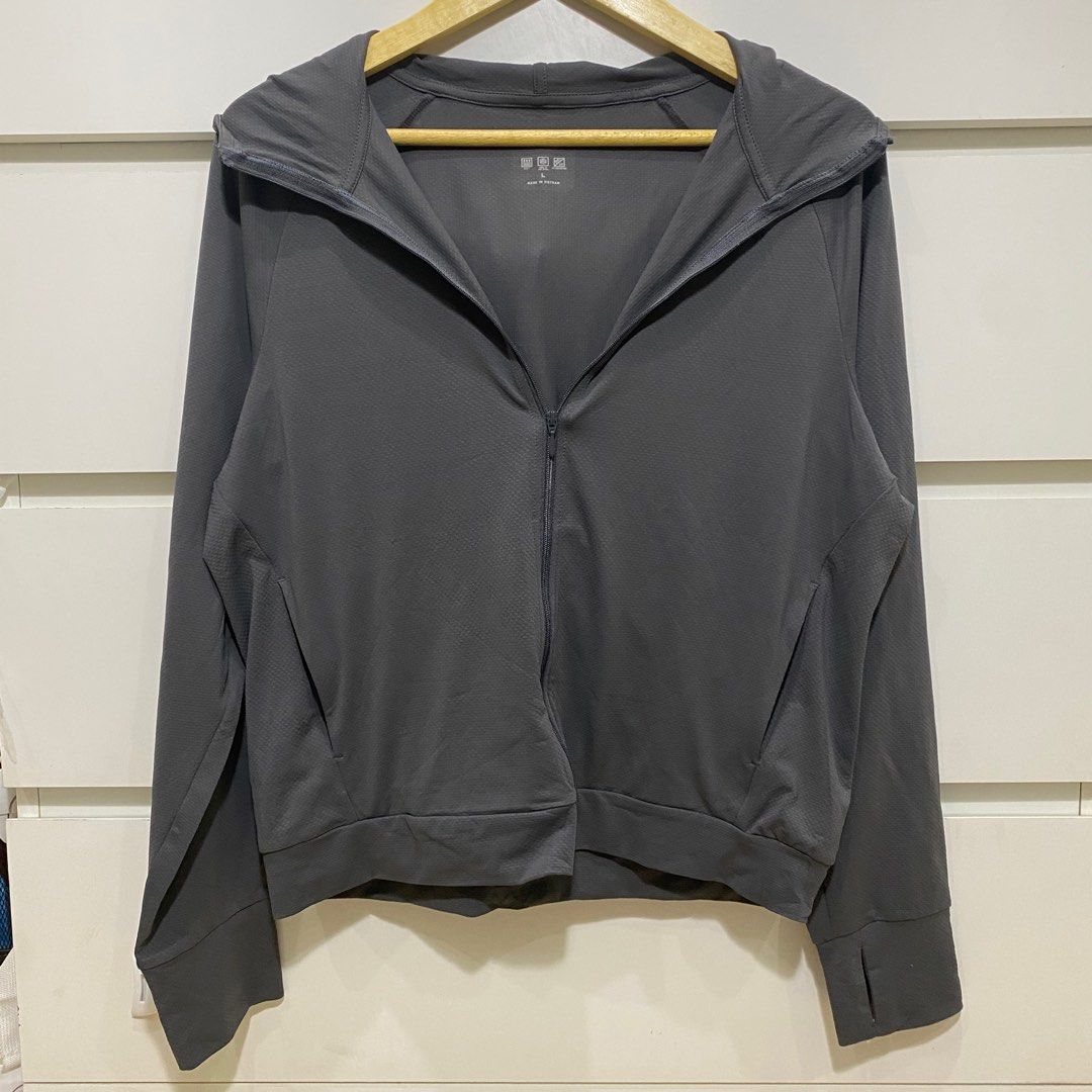 ️NETT ️FREEONG - L Uniqlo Airism UV Mesh Jacket Running Jaket Lari Hoodie Arism Airsm, Fesyen ...