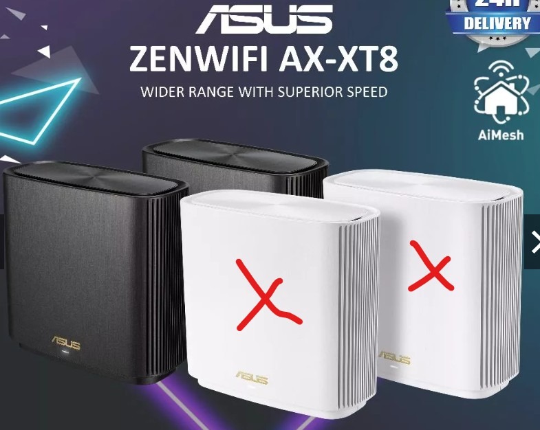 Asus ZenWiFi AX XT8 AX6600 (2-Pack) Black Tri-band Mesh WiFi 6 Gaming ...