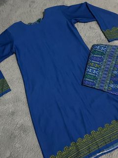 Baju Raya Navy Blue. Nak letgo(New), Women's Fashion, Muslimah Fashion ...