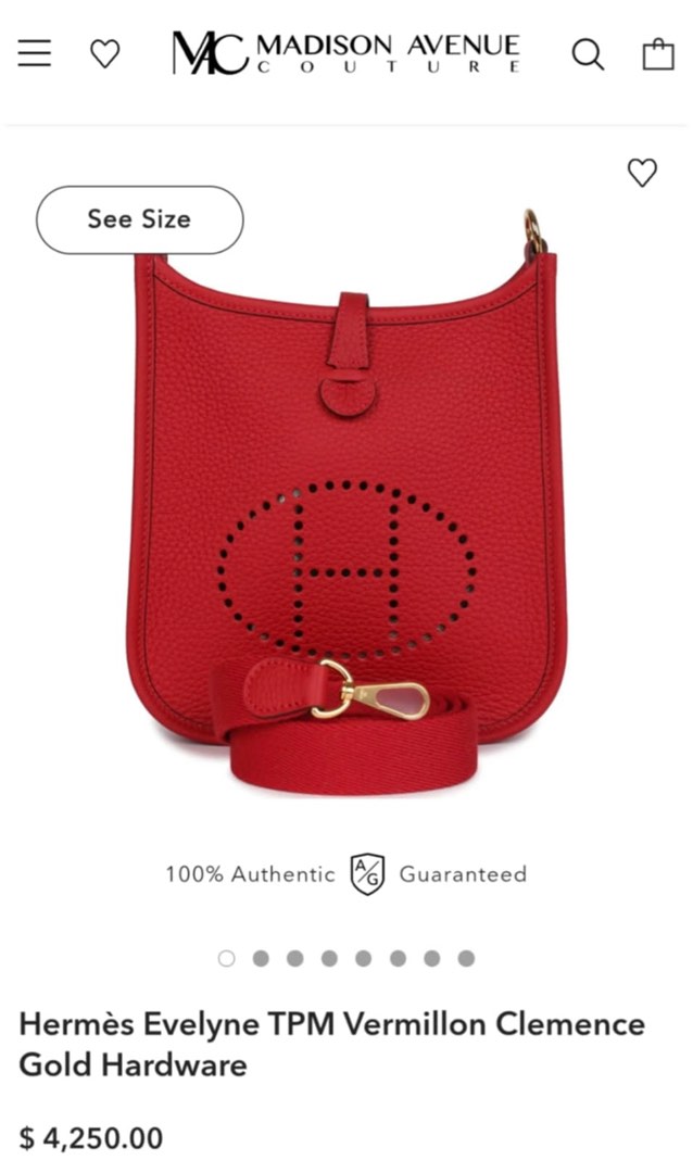 BNEW & UNUSED Hermes TPM Evelyne in Rose Pivoine, Luxury, Bags & Wallets on Carousell