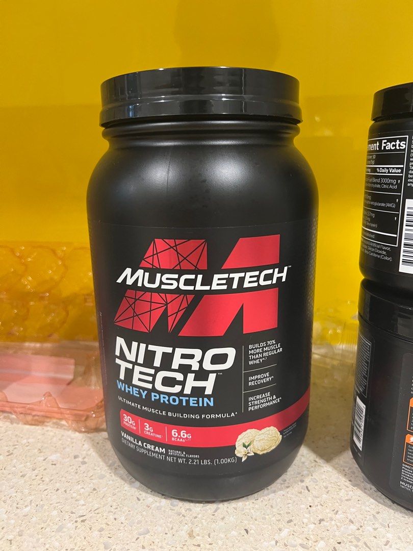 BNIB Nitro Tech Whey Protein Powder 1kg Vanilla Cream flavour, Health ...