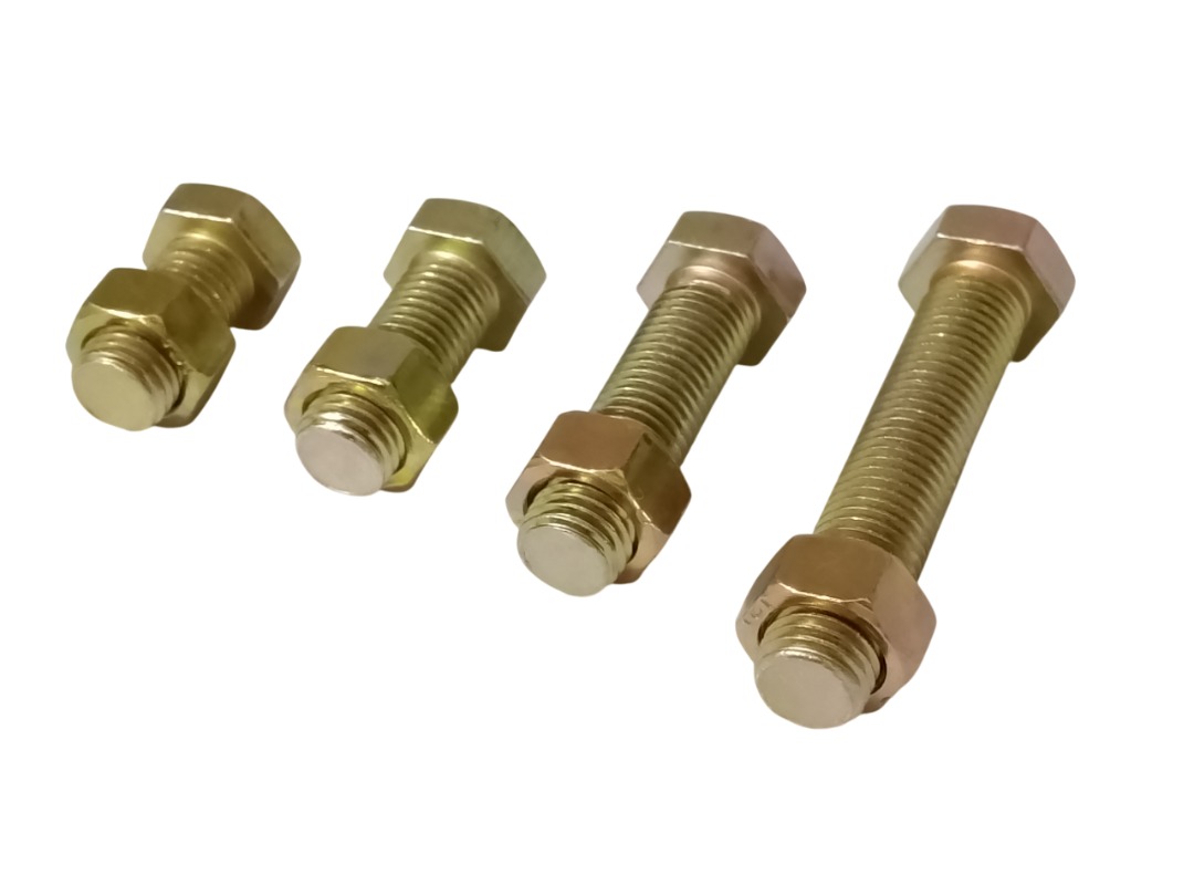 BOLTS and NUTS M10 HEX HEXAGONAL TETANIZED GOLD-PLATED FINE THREAD ...