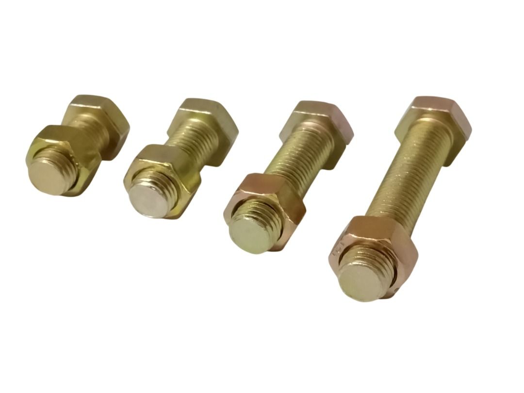 BOLTS and NUTS M10 HEX HEXAGONAL TETANIZED GOLD-PLATED FINE THREAD ...