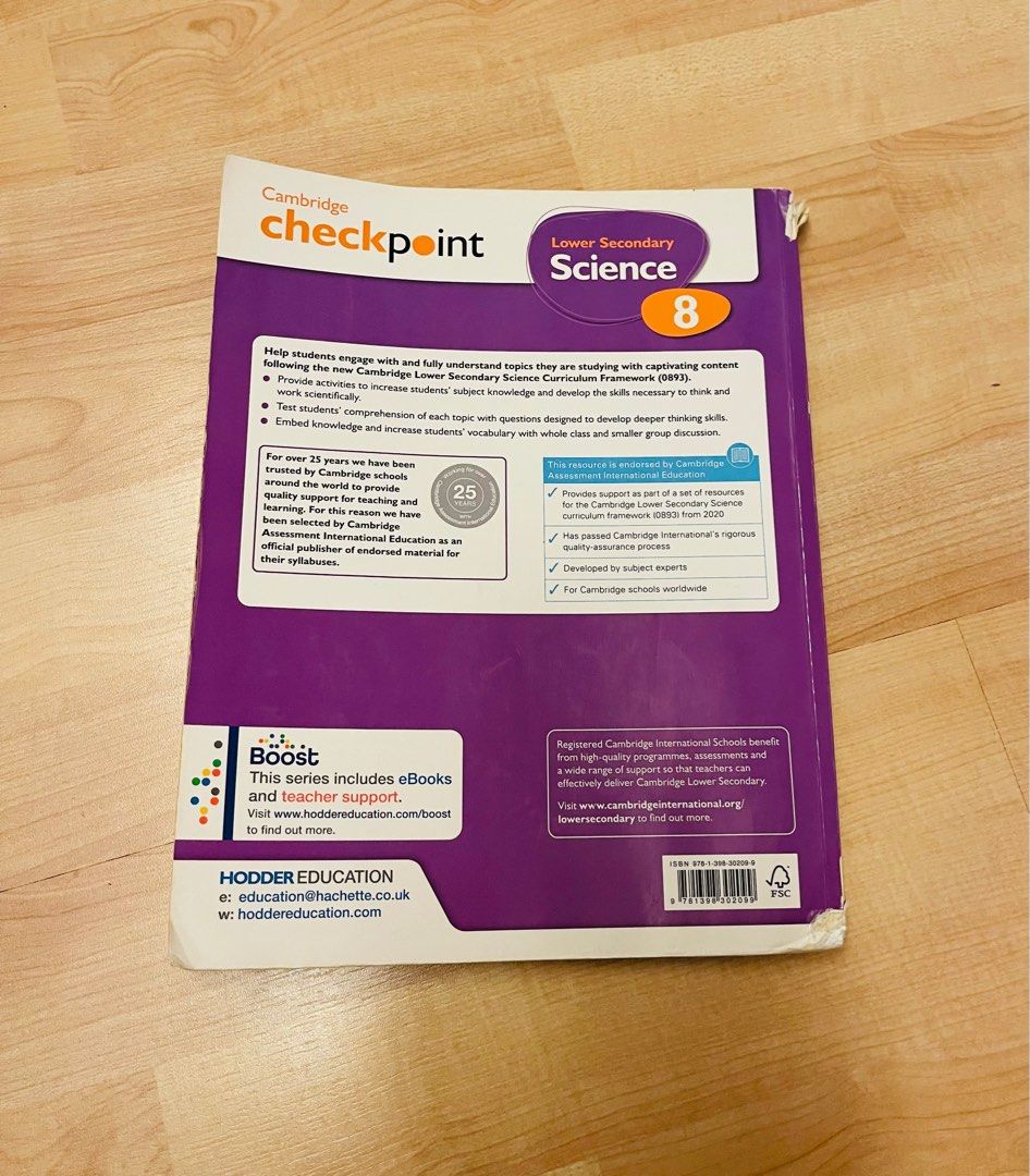 Cambridge Checkpoint Lower Secondary Science Students Book 8 : 3rd ...