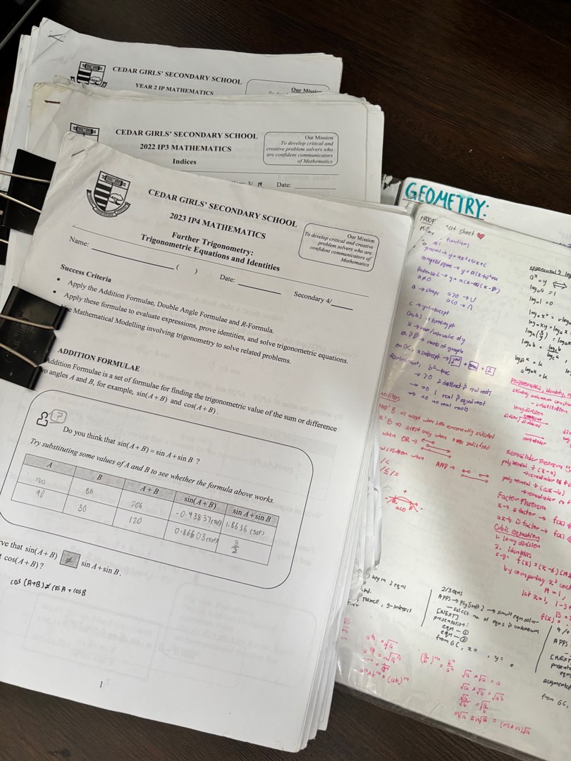 Cedar girls Ip1-4 math materials sec1 to 4, Hobbies & Toys, Books ...