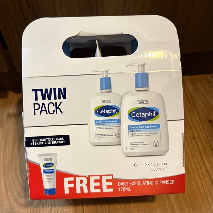 Cetaphil gentle skin cleanser twin pack with FREE daily exfoliating ...