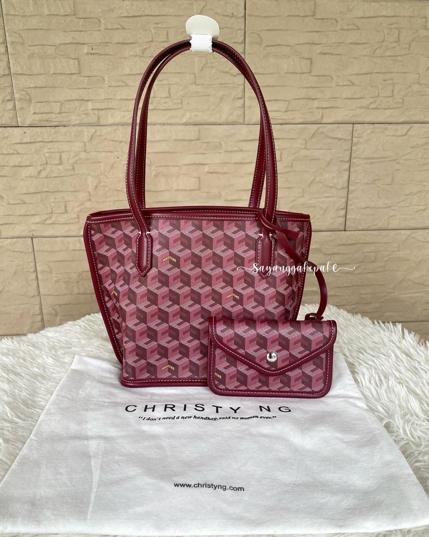 Christy NG Mini Russo in Burgundy Tote Bag Tas, Barang Mewah, Tas ...