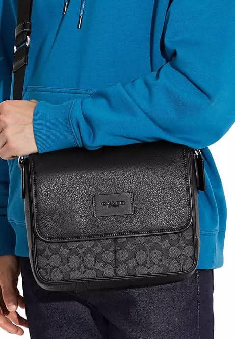 Coach Sprint Map Bag 25 In Signature Jacquard CE534 - Charcoal/Black ...