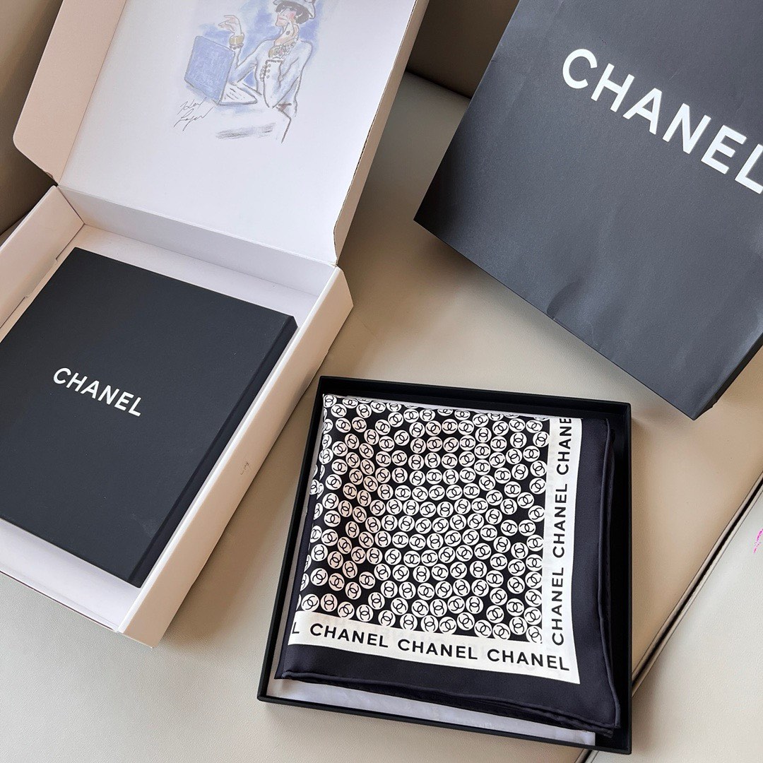 CoCo CHANEL 90cm Square Shawl scarf For Woman /-90CC001A Color ...