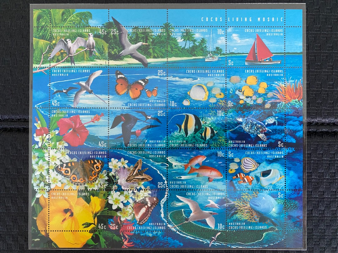 Cocos Island 1998 - Mini Sheet Stamps - Island Wildlife 5c/10c/25c/45c ...