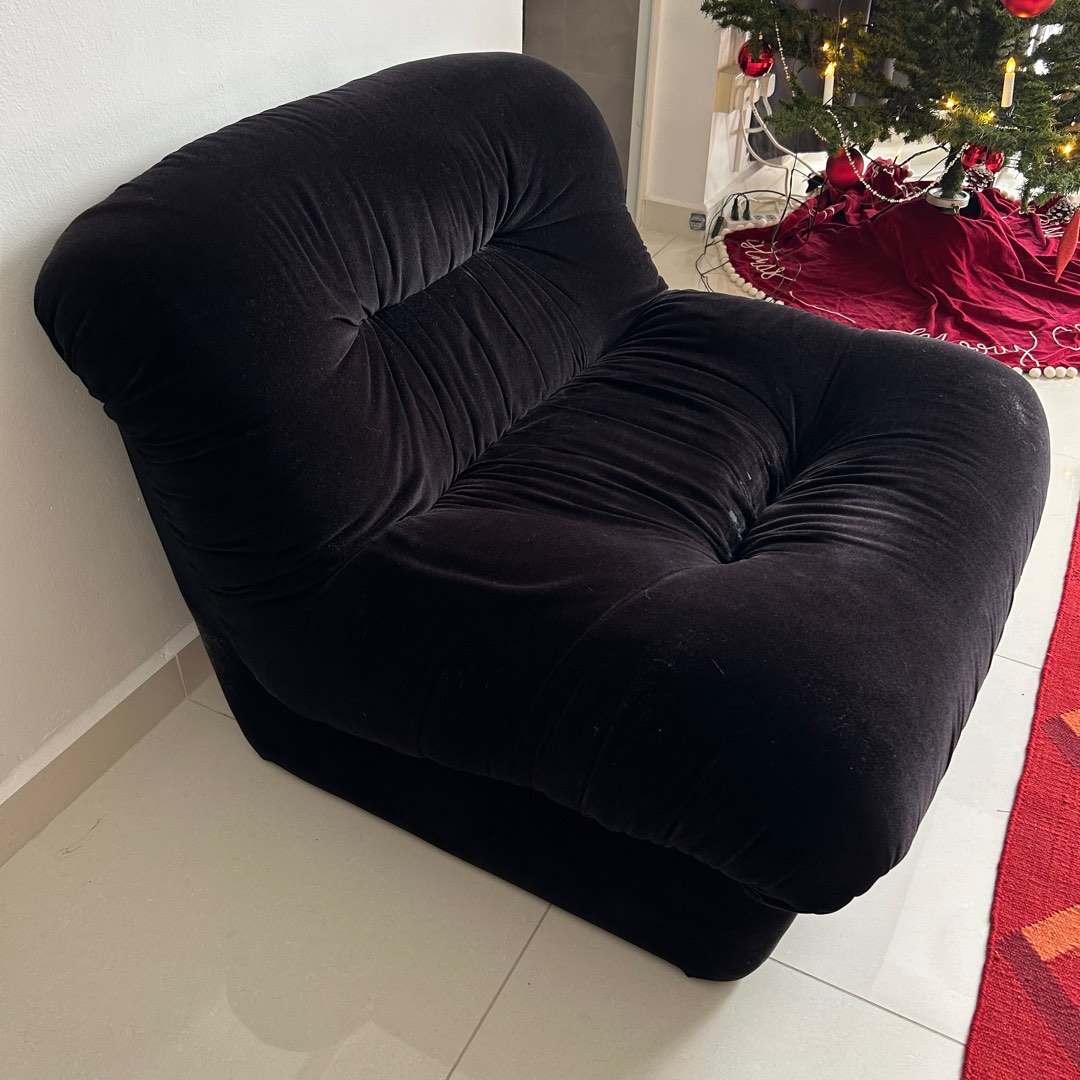 comfy MCM Velvet lounge chair, Furniture & Home Living, Furniture ...