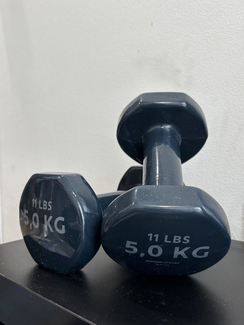 Decathlon Dumbbells | 5KG Twin Pack, Sports Equipment, Exercise ...
