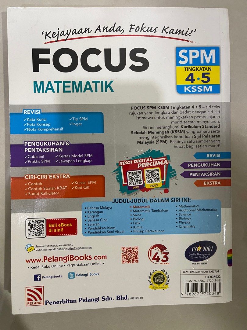 focus Matematik SPM, Hobbies & Toys, Books & Magazines, Textbooks on ...