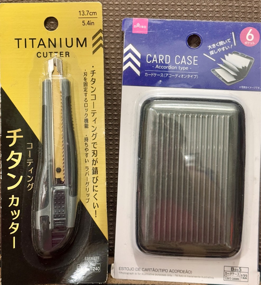 Japan Titanium Cutter / Daiso Card Case Accordion Type, Furniture ...