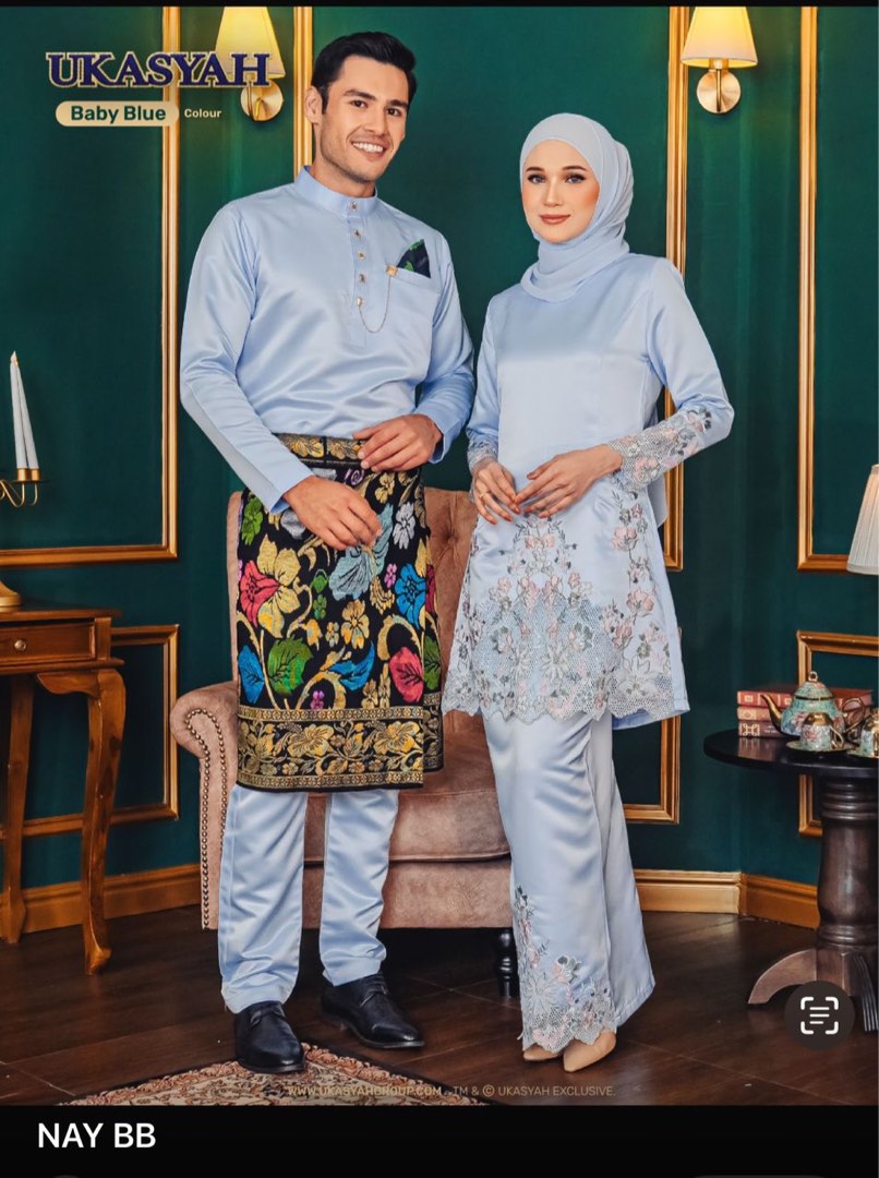 Kurung Nayla Baby Blue, Women's Fashion, Muslimah Fashion, Baju Kurung & sets on Carousell