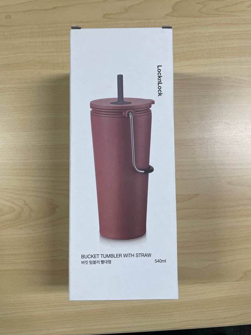 LocknLock Bucket Tumbler with straw, Serba Serbi, Others di Carousell