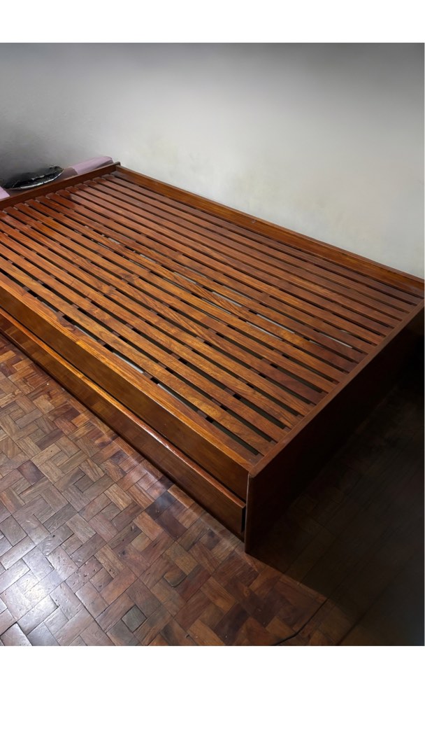 Narra pull out bed frame, Furniture & Home Living, Furniture, Bed ...