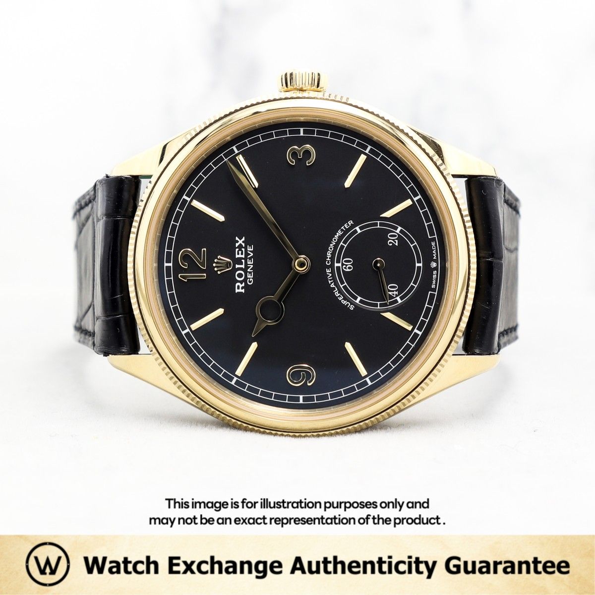 New Jan 2025 Rolex 1908 Leather 52508 Black Dial Z12573, Luxury ...