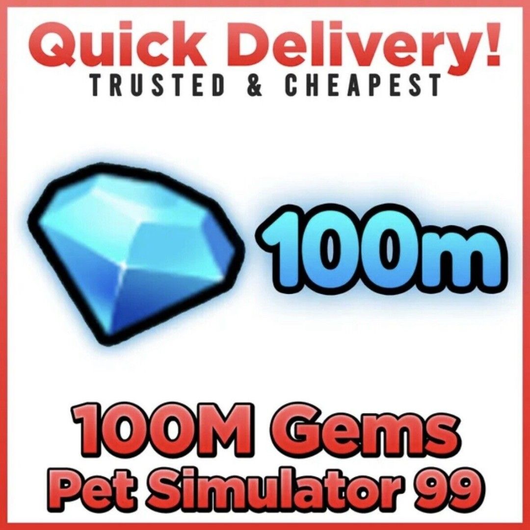 Pet Sim 99 gems (100m), Video Gaming, Gaming Accessories, In-Game ...