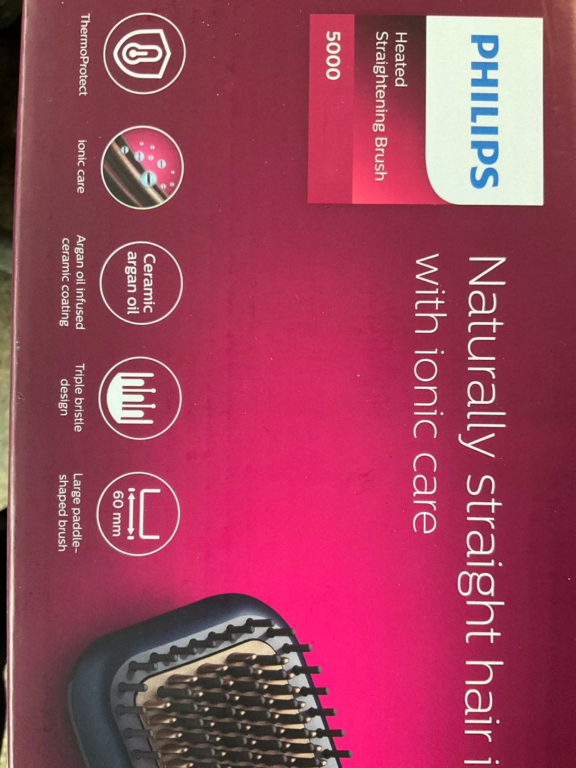 Philips Ionic Care Heated Straightening Brush, Beauty & Personal Care ...
