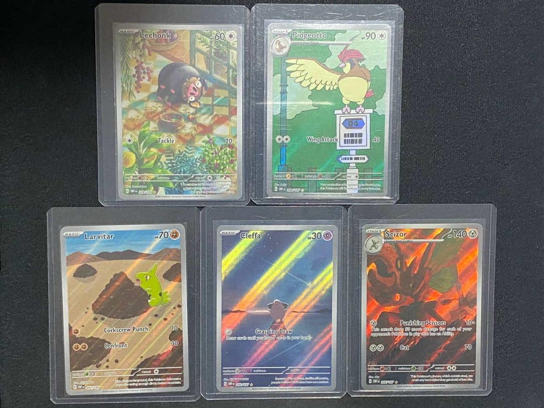 Pokemon Obsidian Flames IR Lechonk / Pidgeotto / Larvitar / Cleffa / Scizor, Hobbies & Toys ...