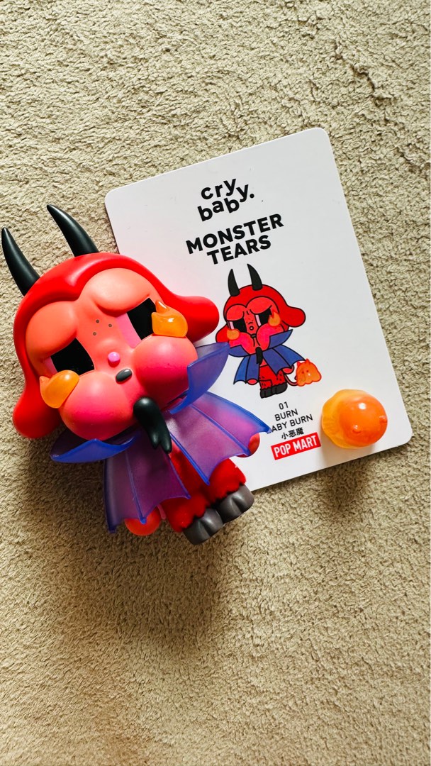 Popmart Cry Baby Monster Tears 01 Burn Baby Burn, Hobbies & Toys, Toys ...