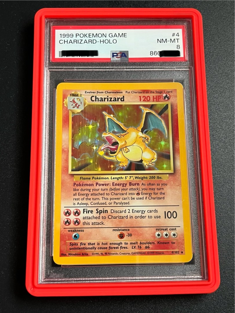 [PSA 8] 1999 Base Set Charizard Holo #4, Hobbies & Toys, Toys & Games ...