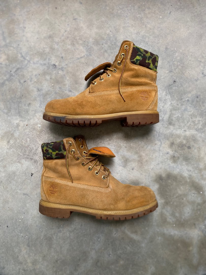 RARE Atmos Japan x Timberland 6" Boot Wheat Camo, Men's Fashion ...