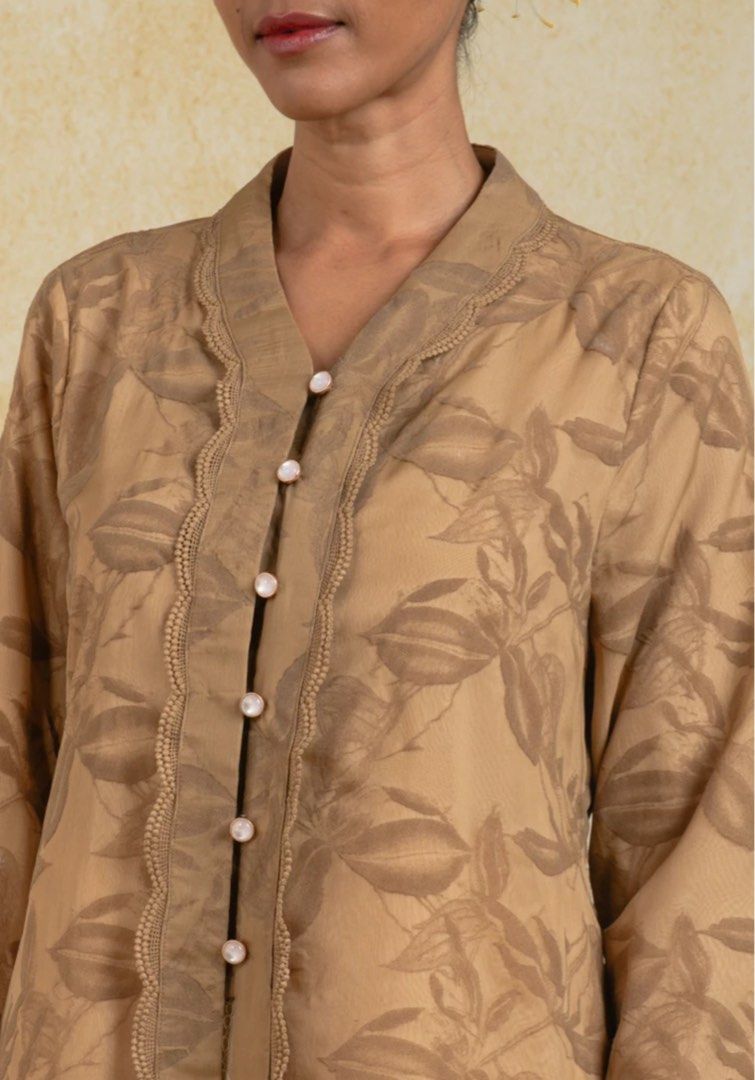 Raya 2025 Brown Zalia Kebaya, Women's Fashion, Muslimah Fashion, Baju ...