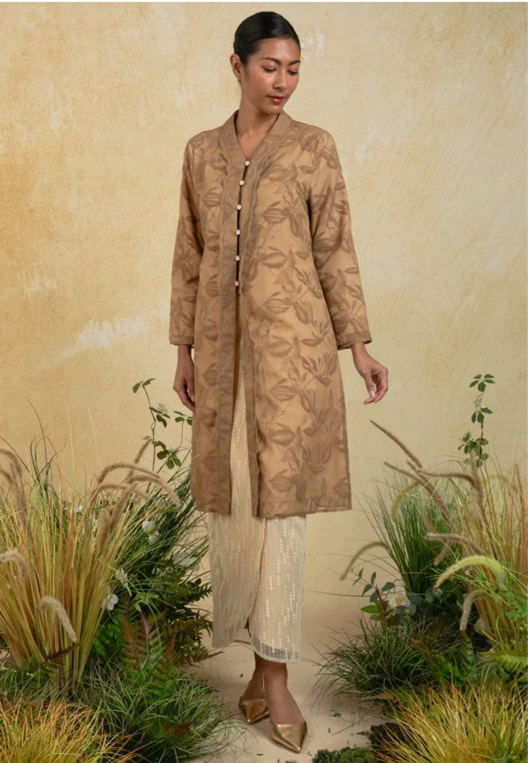 Raya 2025 Brown Zalia Kebaya, Women's Fashion, Muslimah Fashion, Baju ...
