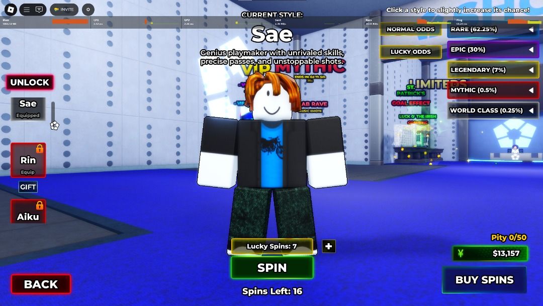 Roblox Blue Lock Rivals Account - WORLD CLASS: SAE. MYTHIC: RIN & AIKU ...