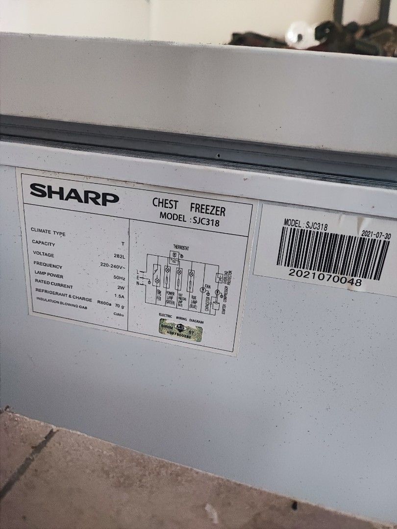Sharp Chest Freezer 300L, TV & Home Appliances, Kitchen Appliances ...