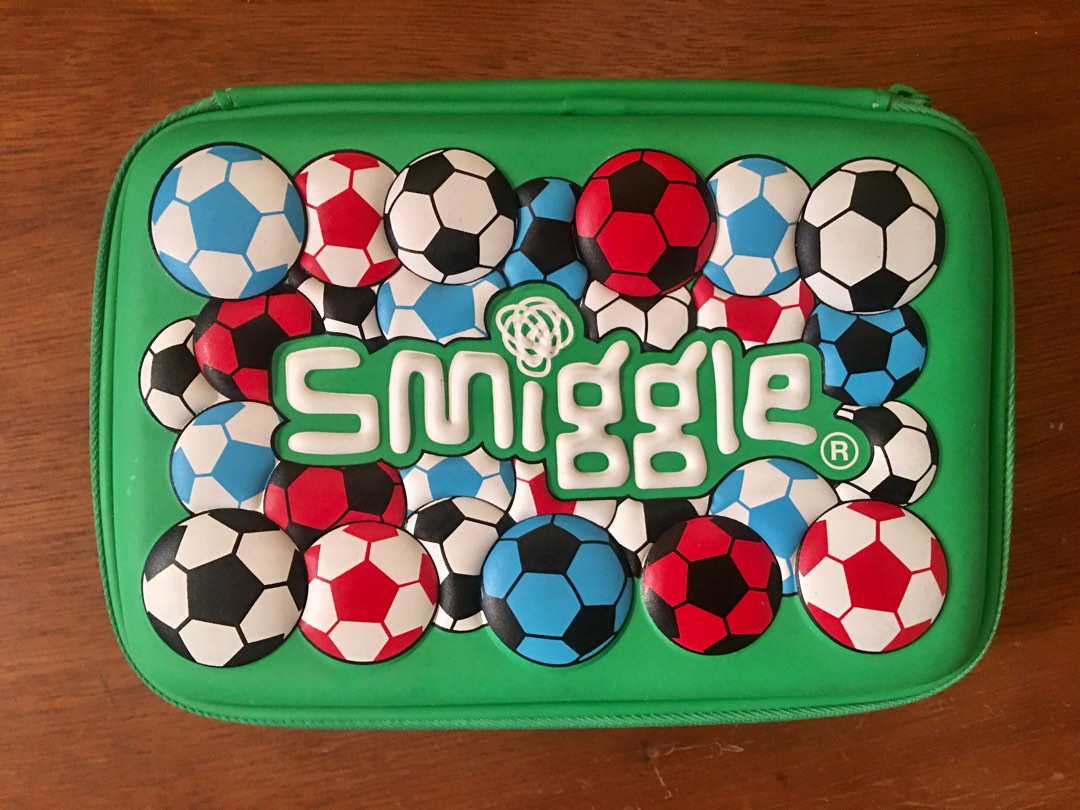 Smiggle Hardtop Pencil Case - Ball Design - Green, Hobbies & Toys ...