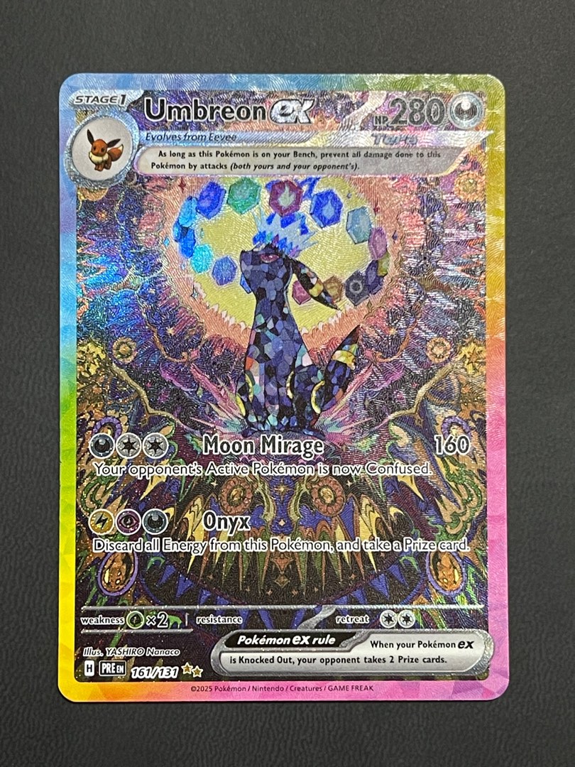 Umbreon Ex Prismatic Evolution #161 SIR (Eng Sunbreon), Hobbies & Toys ...