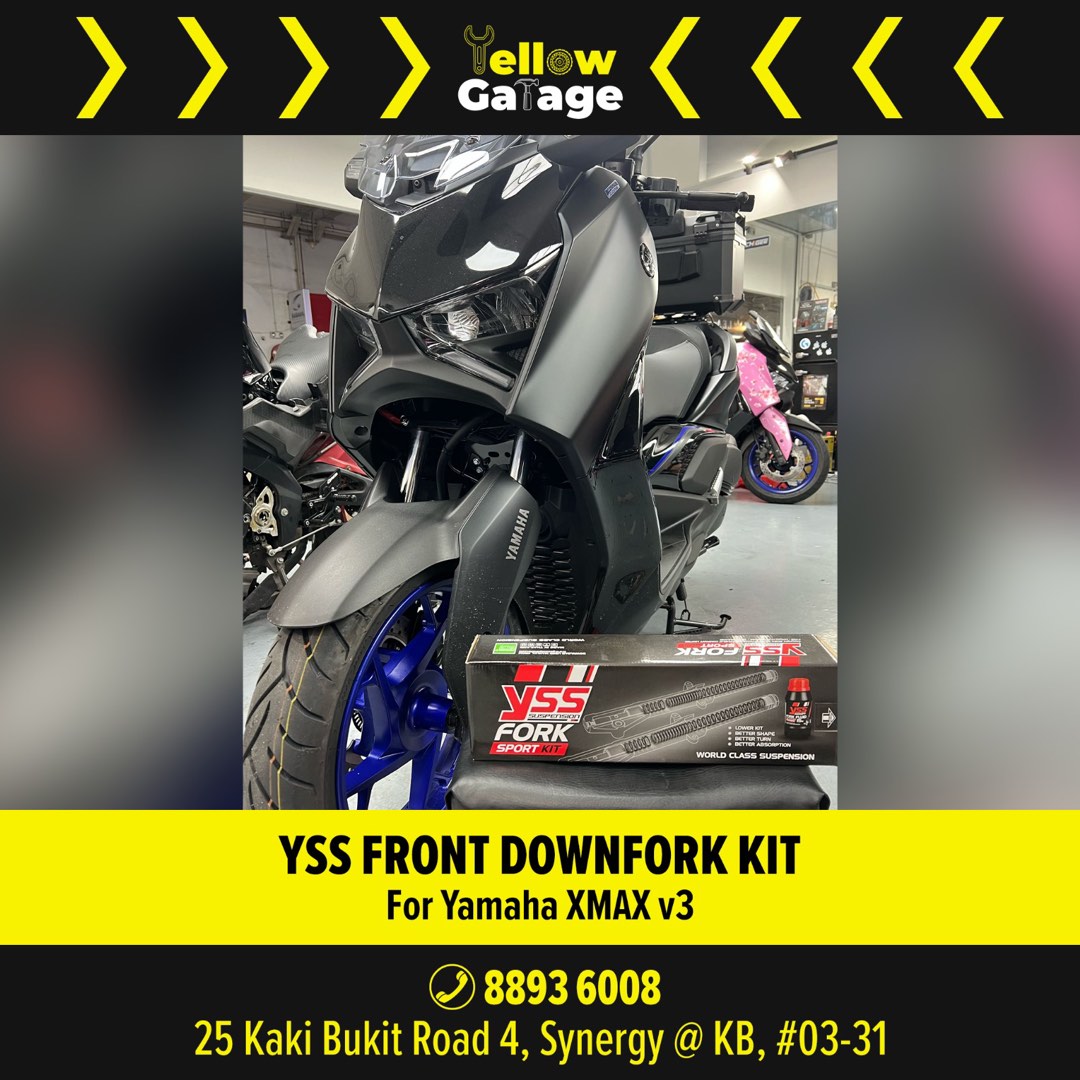 YSS RSV DOWNFORK KIT 1.5 2MM YAMAHA XMAX AEROX NMAX, Motorcycles, Motorcycle Accessories on ...