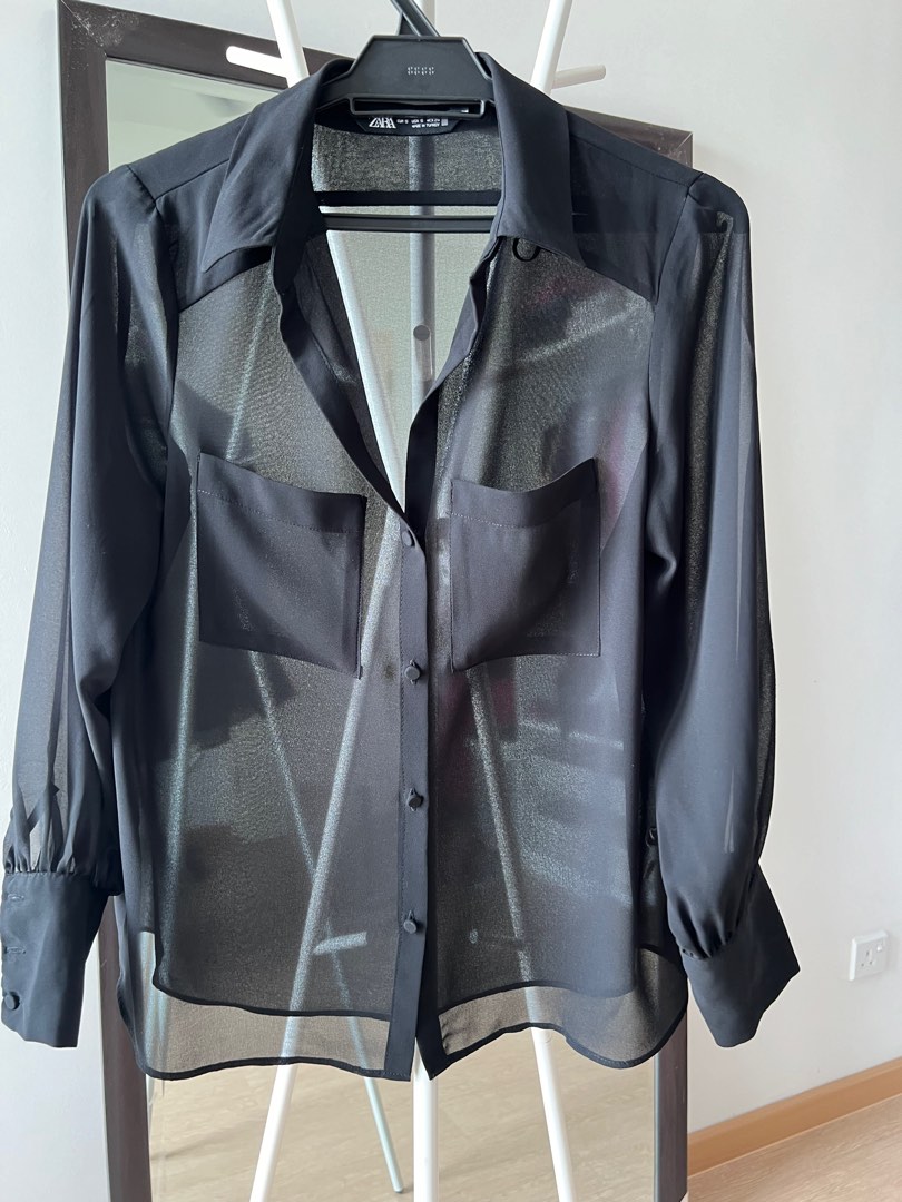 Zara Sheer Top, Women's Fashion, Tops, Shirts on Carousell
