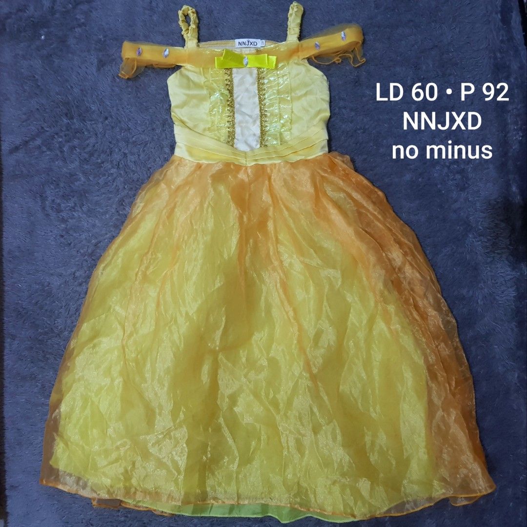 120 Long Dress Karakter Ala Princess Belle Beauty and The Beast Kuning ...