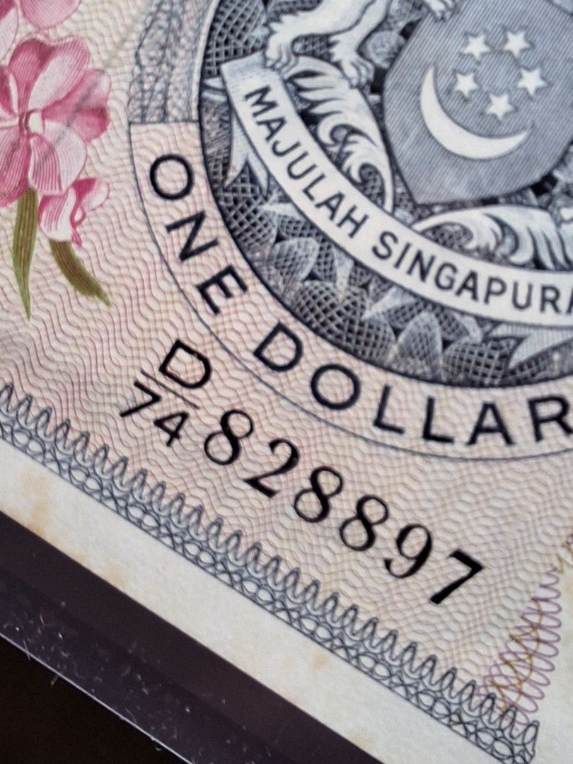 828897 $1 orchid series Singapore currency one dollar old banknote ...