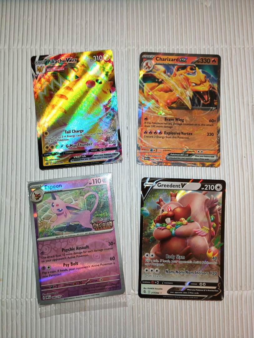 太陽伊貝 Espeon BEST BUY Promo (Sealed) / 藏飽栗鼠 Greedent V / 比卡超 Pikachu ...