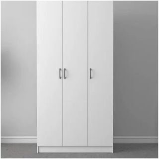 Wooden 2 Sliding Door Wardrobe White Colour / Almari Pakaian 2 Pintu ...