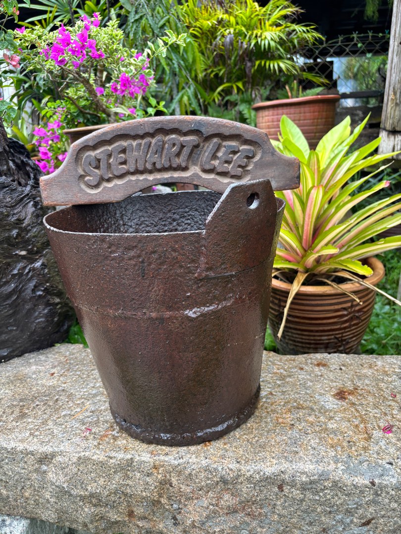 Antique heavy duty metal bucket , 8.3 kg ( about 13.25 x 14 / 34 x 36 ...