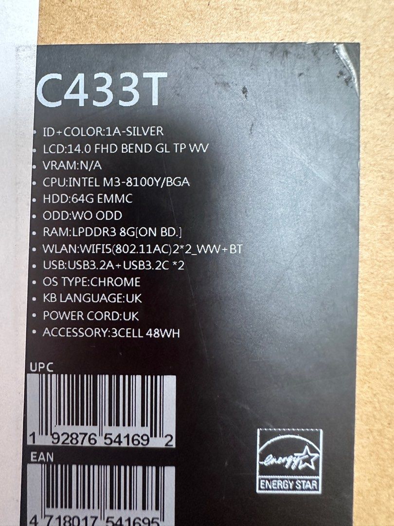 全新未開封ASUS Chromebook Flip C433 2 in 1 Laptop, 14" Touchscreen FHD NanoEdge Display, Intel Core ...