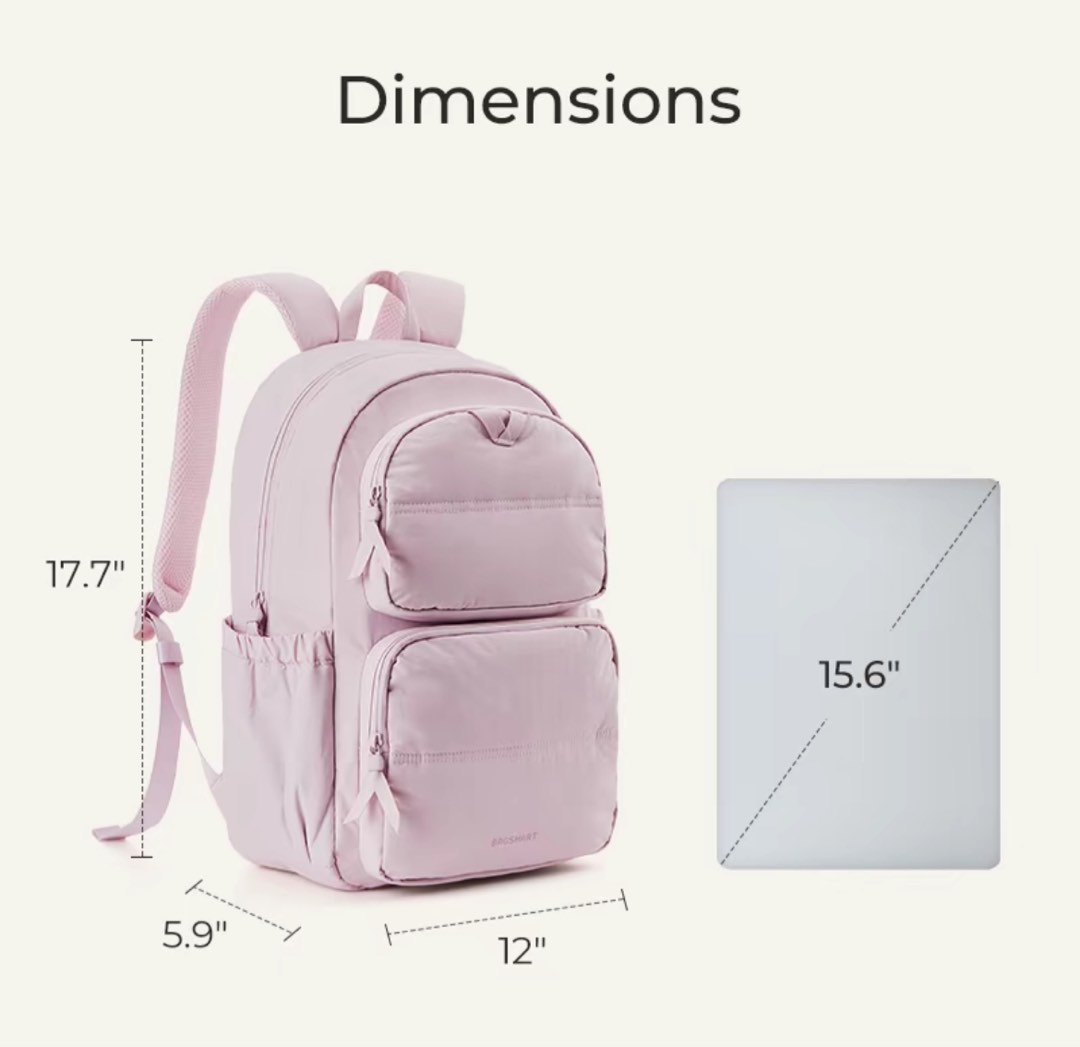 Bagsmart pink backpack, Women's Fashion, Bags & Wallets, Backpacks on ...