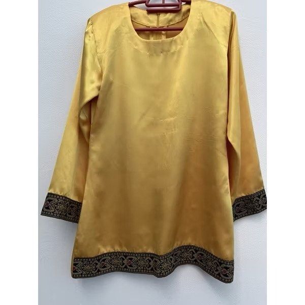 Baju songket sarawak-kuning di raja, Women's Fashion, Muslimah Fashion ...