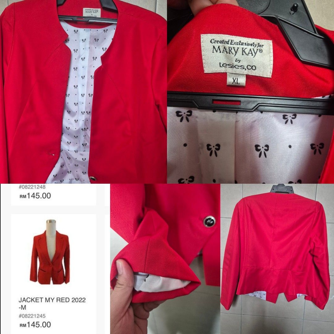 Blazer Mary Kay Red Jacket, Women's Fashion, Tops, Other Tops on Carousell